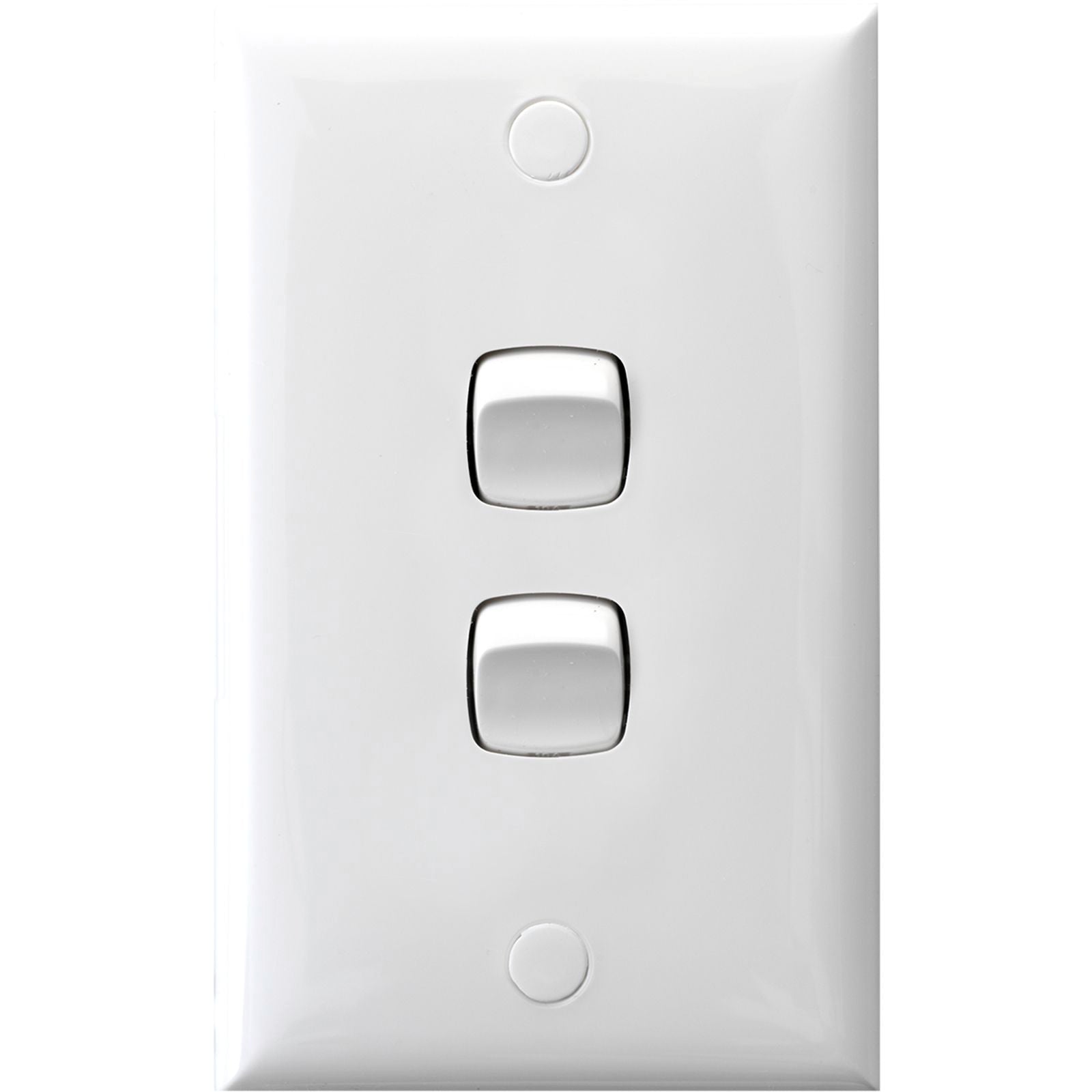HPM 2 Gang Wall Switch 10A Plastic White Standard Size – DEAL FIRST