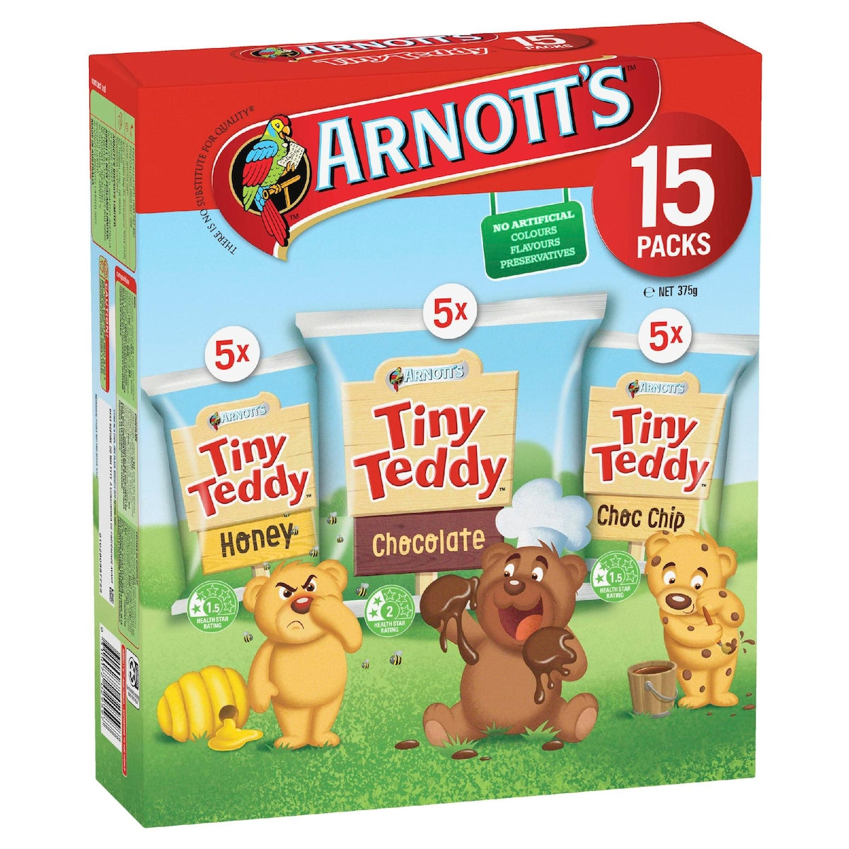 Arnott's Tiny Teddy Variety Multipack Biscuits 15 Pack