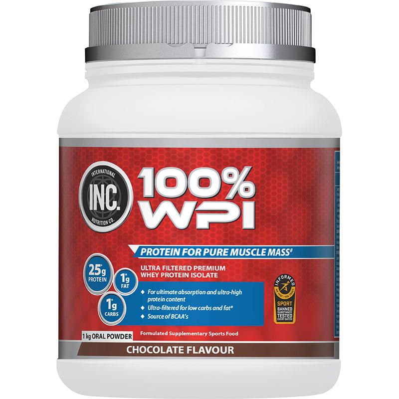 INC 100 WPI Chocolate Flavour 1kg - Ultra Filtered Premium Whey Protei ...
