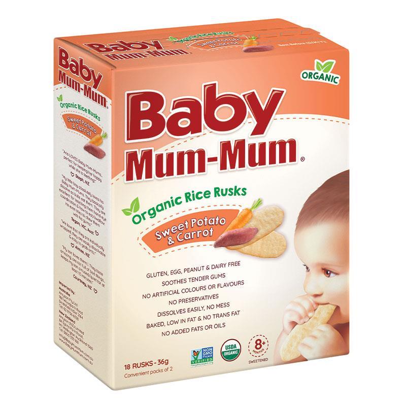 Baby Mum-Mum Rice Rusks Sweet Potato & Carrot Flavour 36g - All-Natura ...