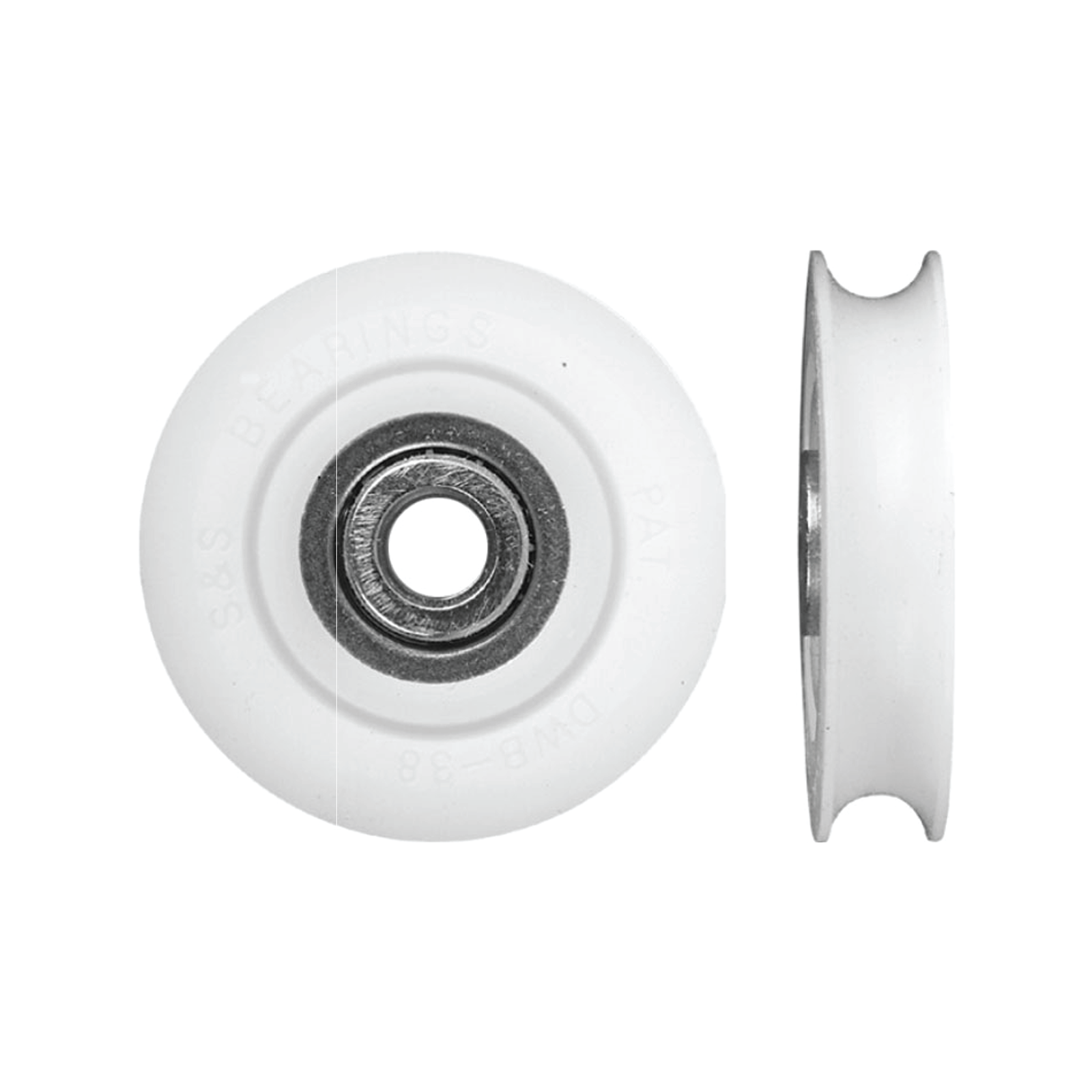 Rolltrak 38mm Acetal Concave Roller - 25kg Load - White - Durable ...